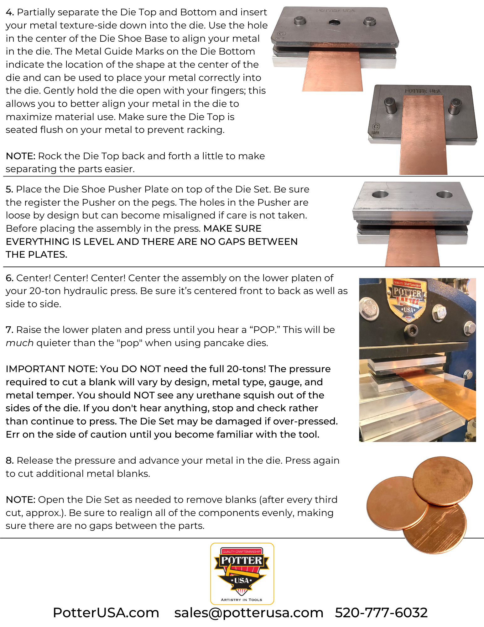 Potter USA - Fine Tools. FSS (Fast Stamping System) Die Set FSS-003 - Fan