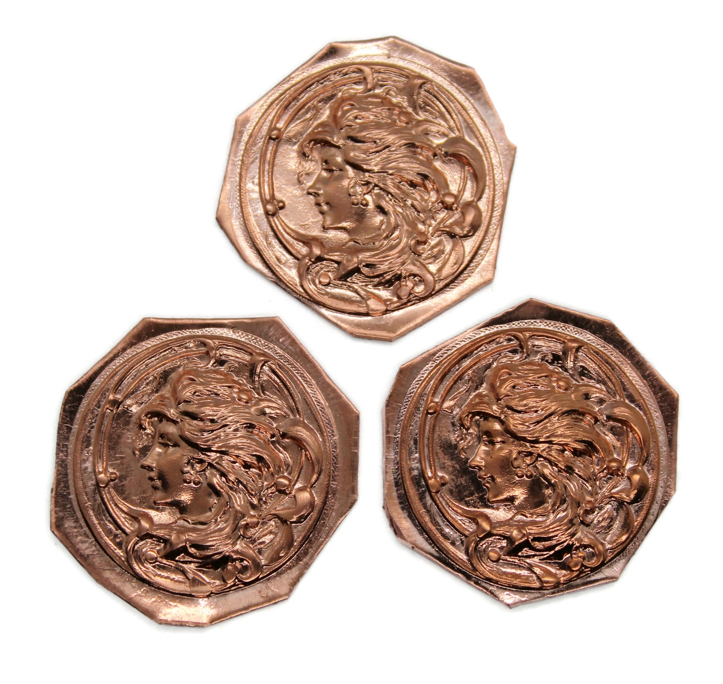 Potter USA - Fine Tools. Copper Stamping Woman in Wreath