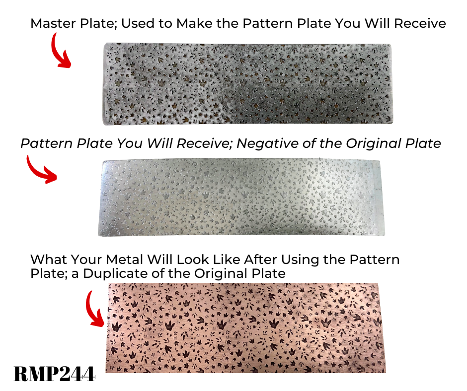 Potter USA - Fine Tools. Pattern Plate RMP244 Dino Tracks