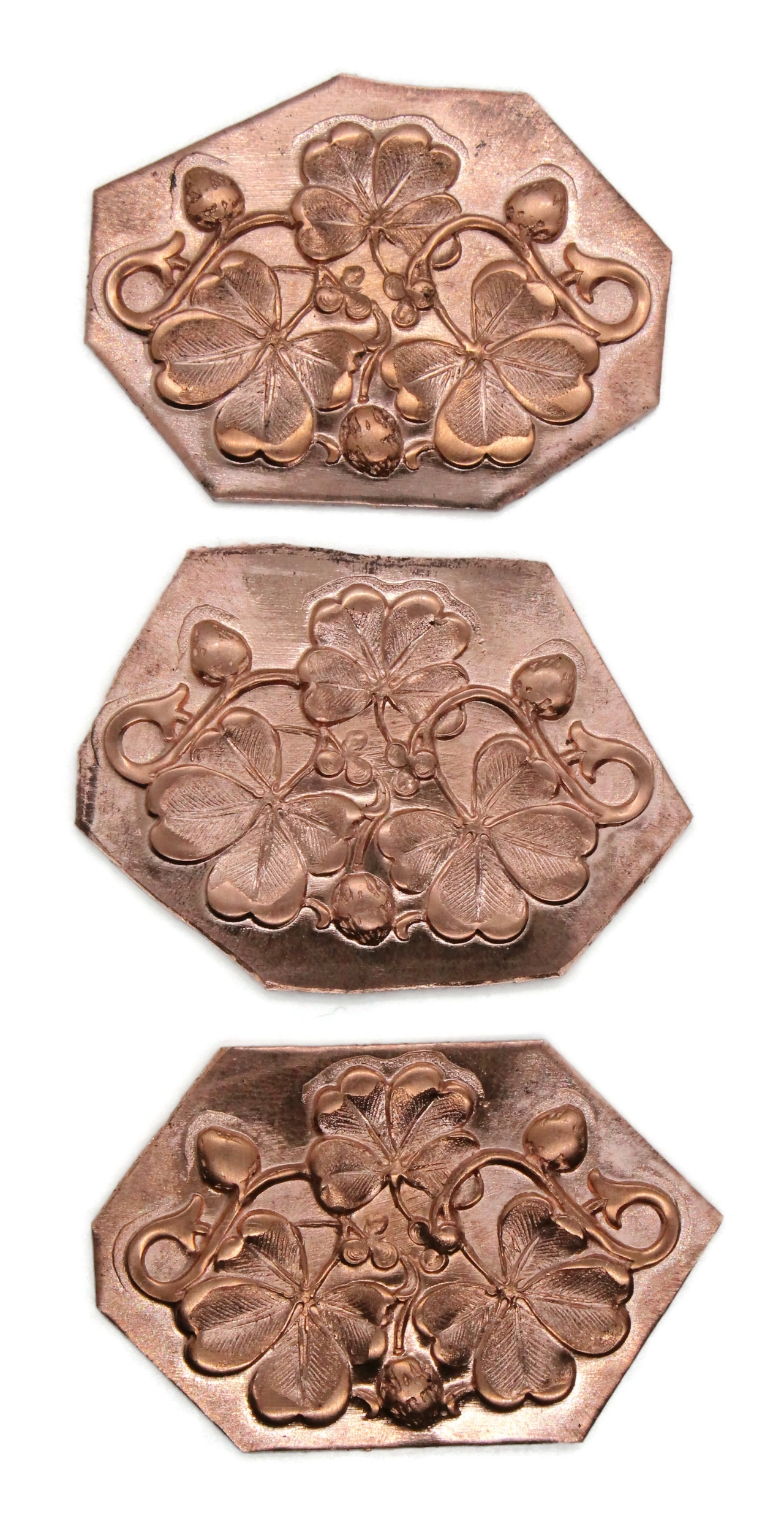 Potter USA - Fine Tools. Copper Stamping Triple 4-Leaf Clovers