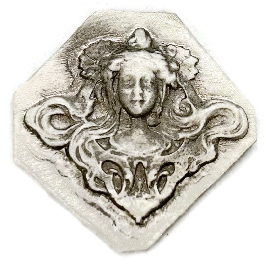 Potter USA - Fine Tools. Sterling Silver Stamping “Woman w/ Two Flowers”