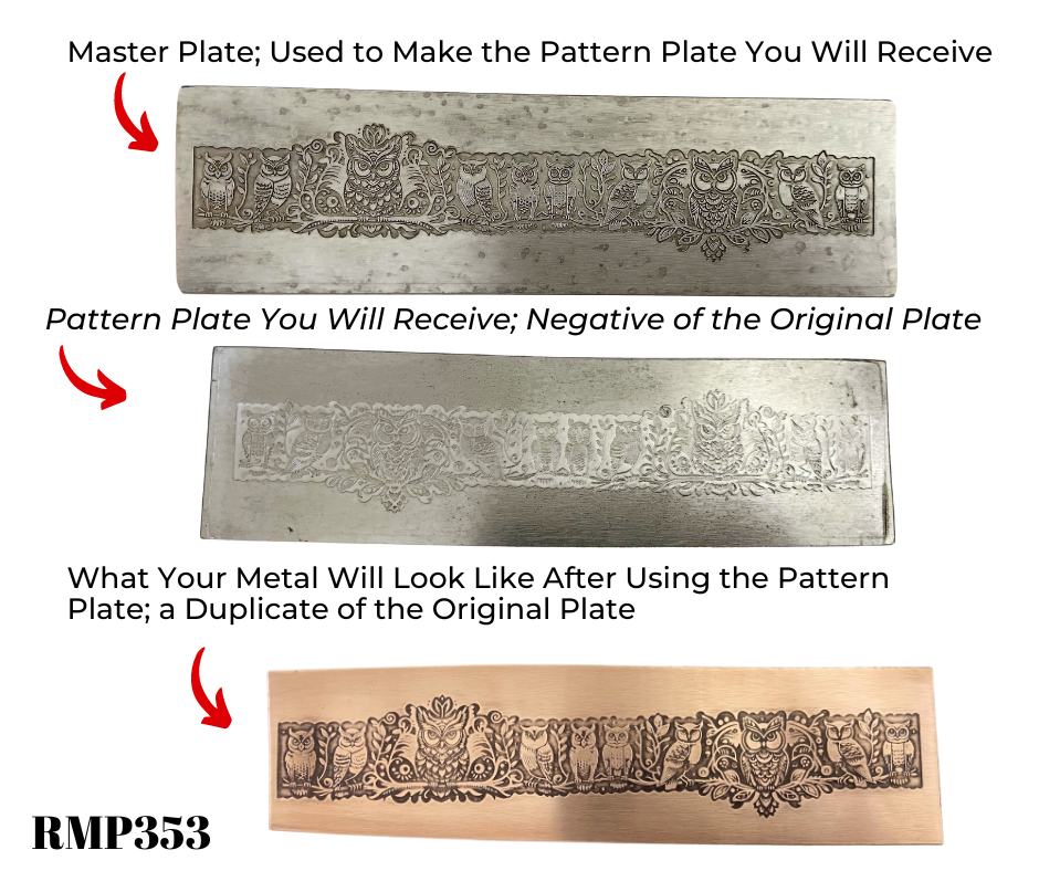 Potter USA - Fine Tools. Pattern Plate RMP353 Owl Bracelet